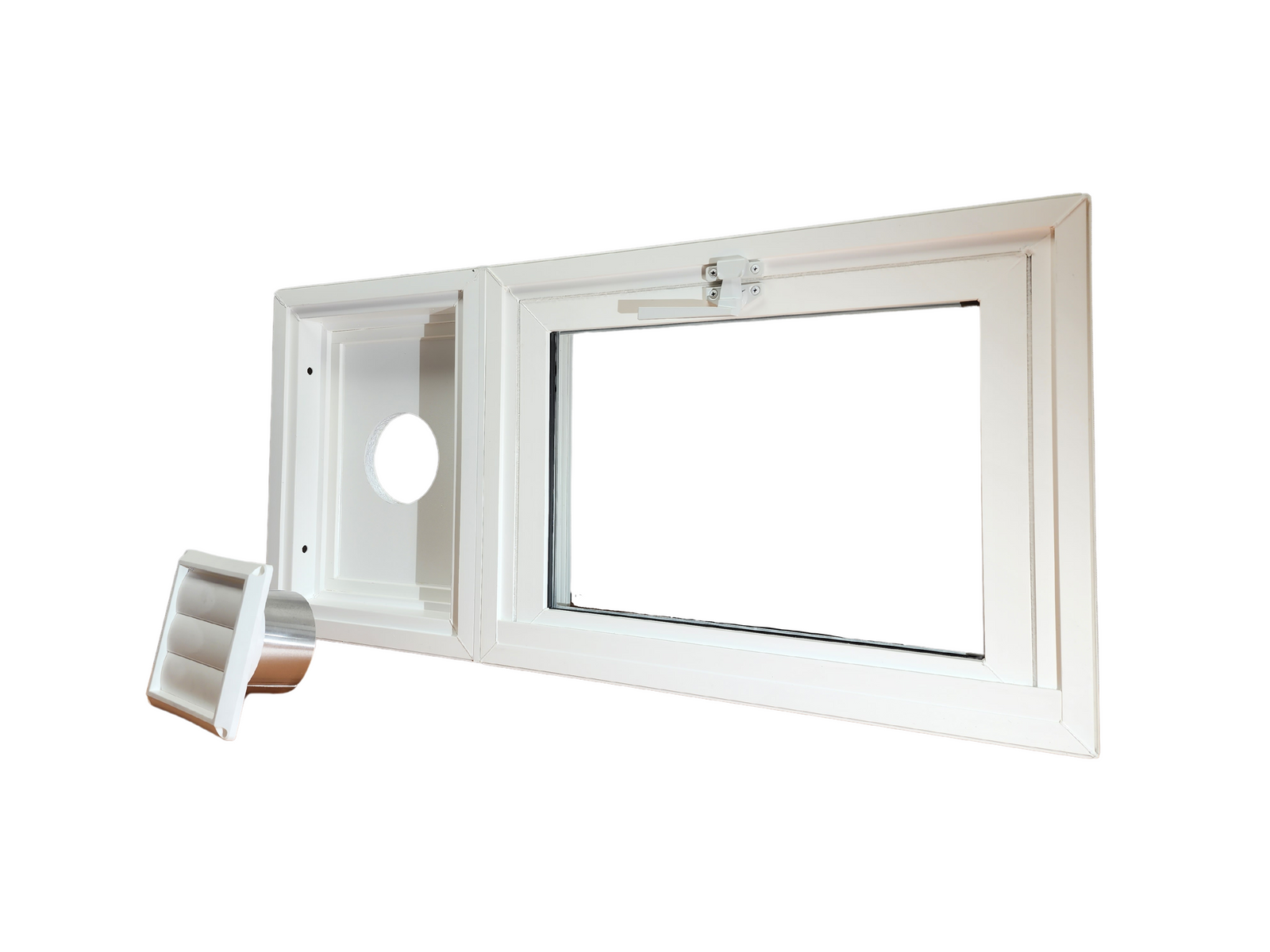 Hopper Window With Dryer Vent